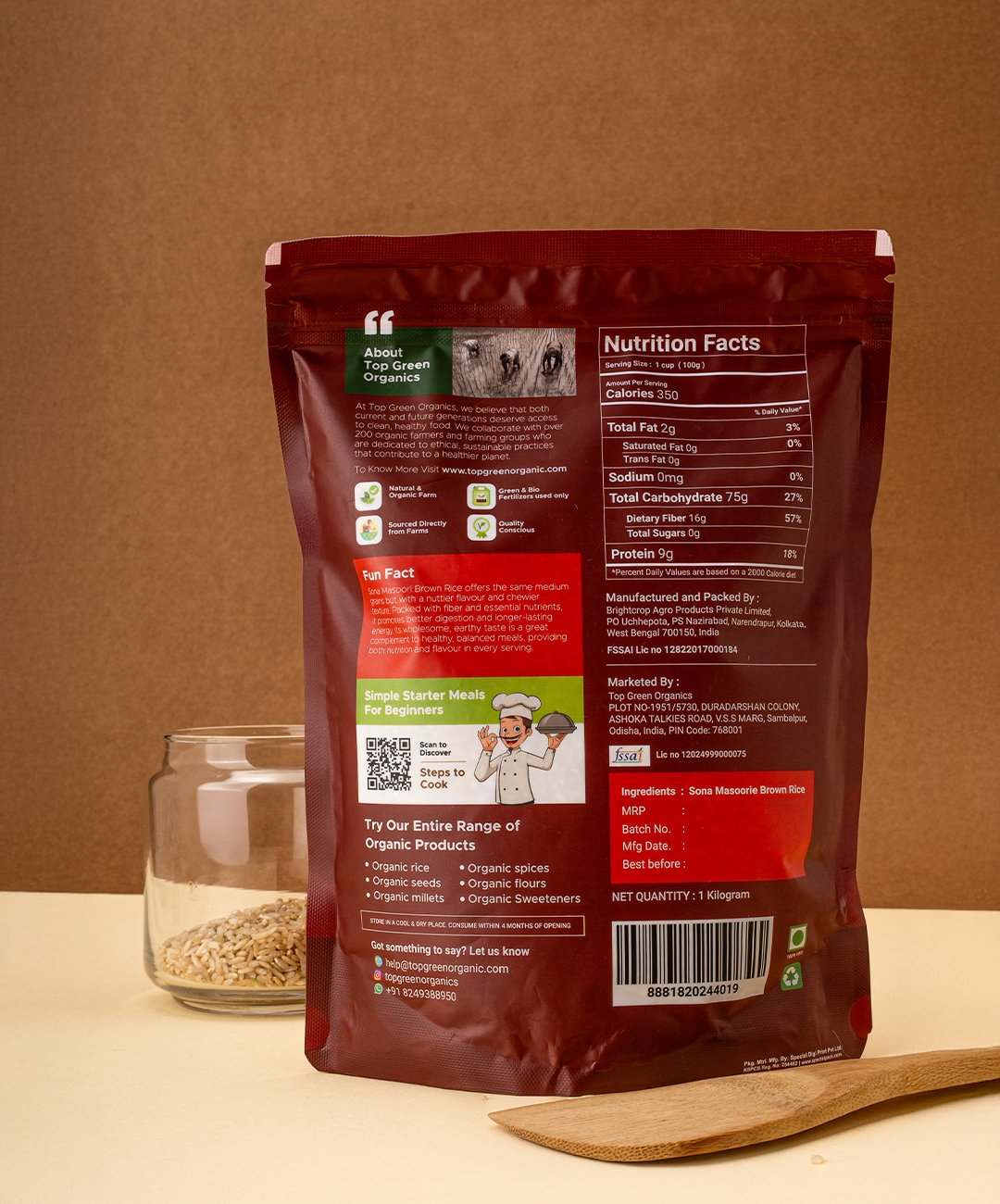 Organic Sona Masoori Brown Rice – Top Green Organics