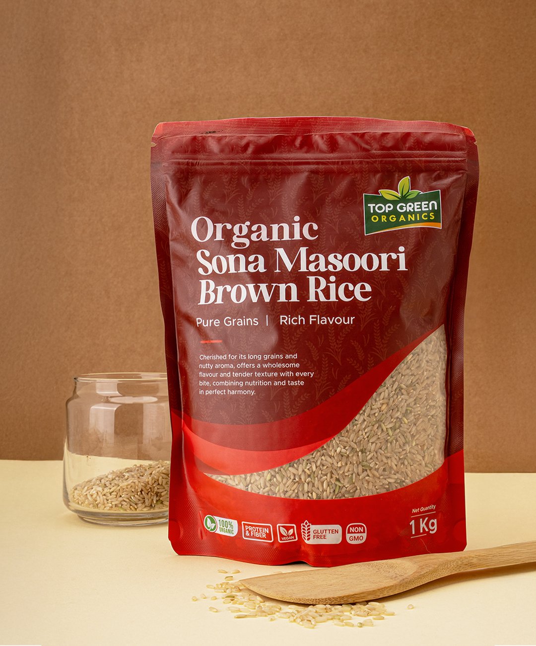 Organic Sona Masoori Brown Rice – Top Green Organics